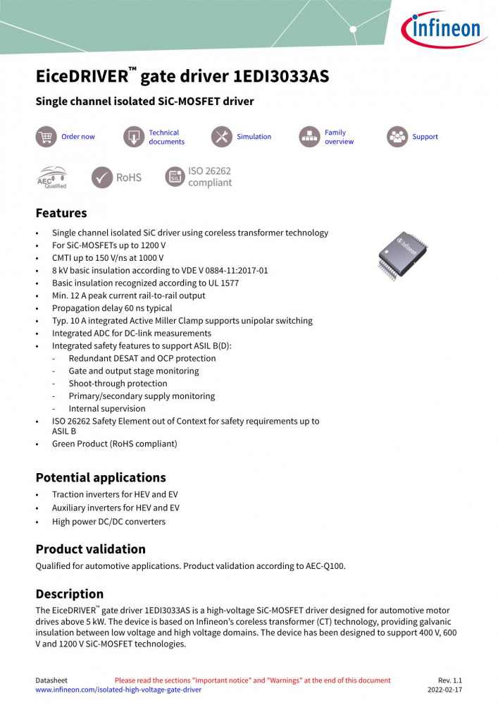 1EDI3033AS datasheet page 1