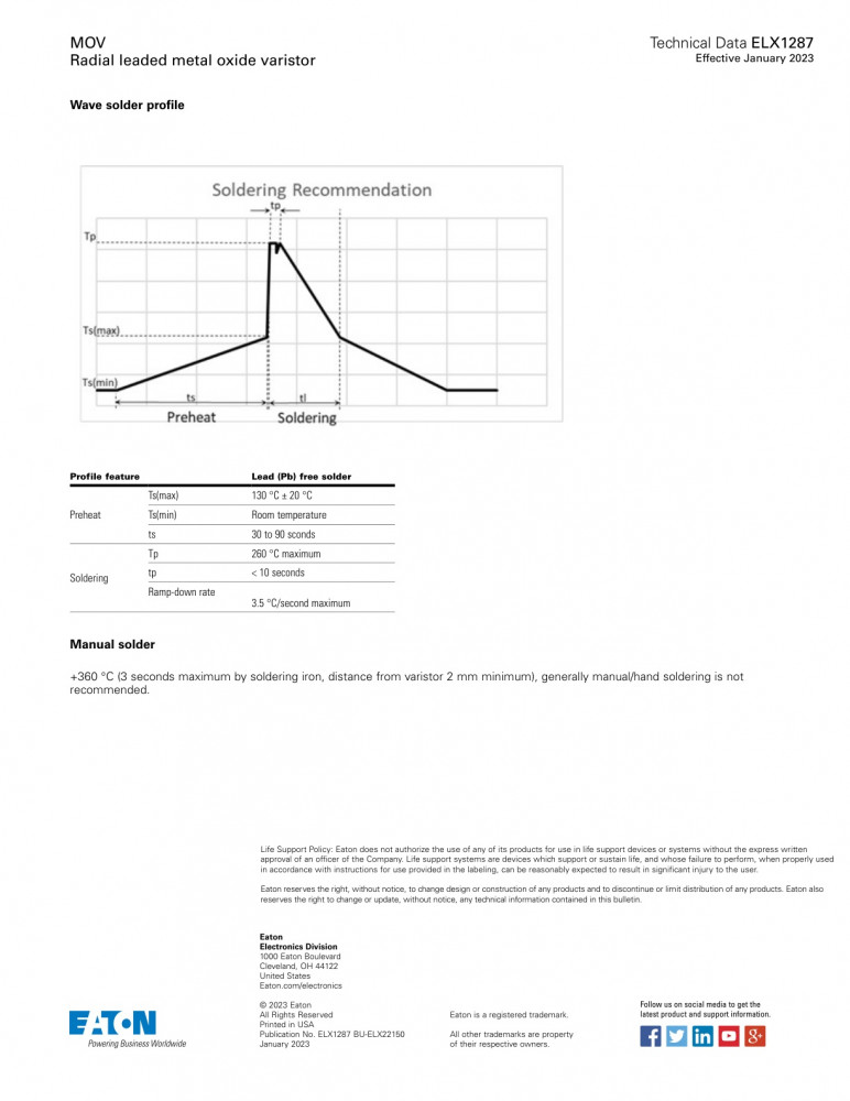 EATON MOV20V150Y datasheet page 9