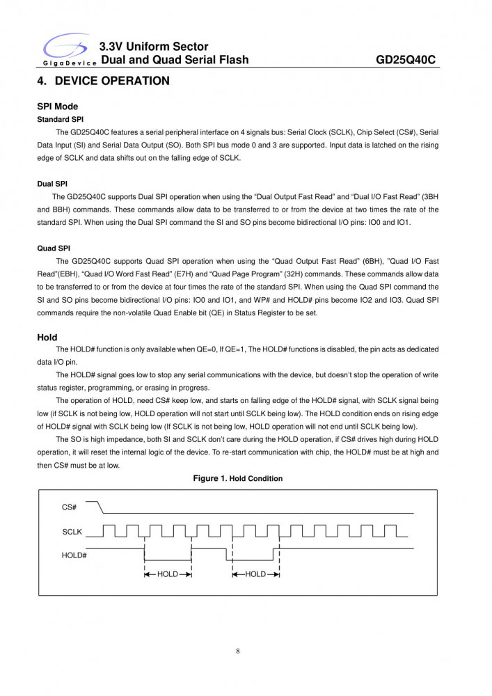GD25Q40C datasheet page 8