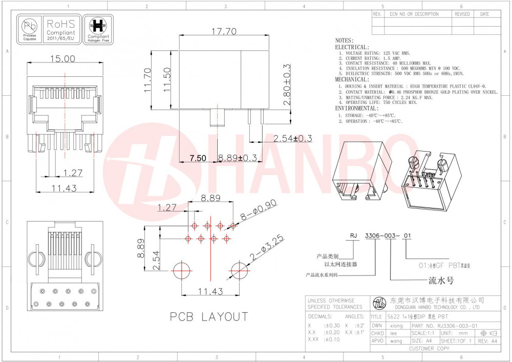 RJ3306-003-01 technical document preview