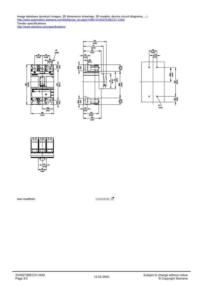 3VA5270-6EC31-1AA0 technical document page 3