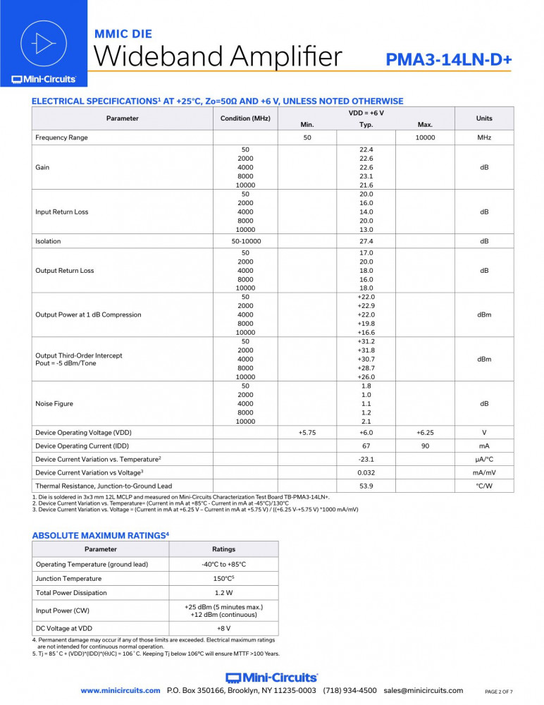 PMA3-14LN-DG+ datasheet page 2