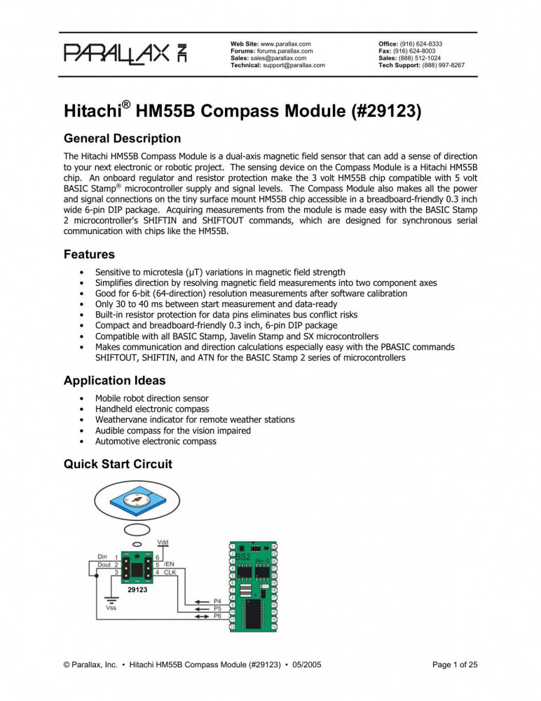 HM55B documentation page 1