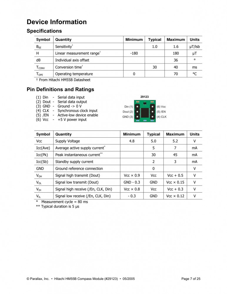 HM55B documentation page 7