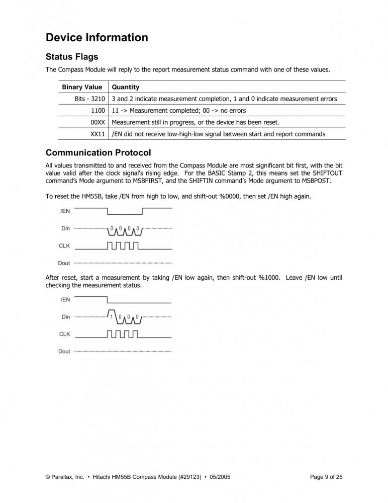 HM55B documentation page 9