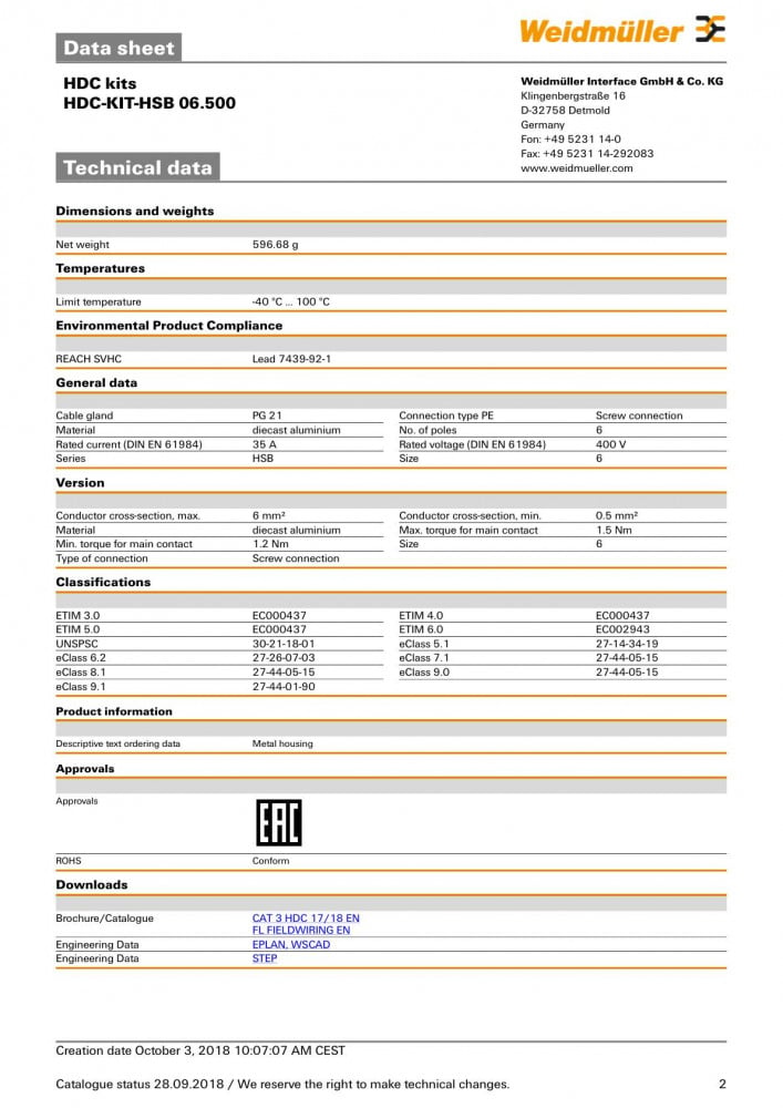 WEIDMULLER 1724000000 technical document page 2