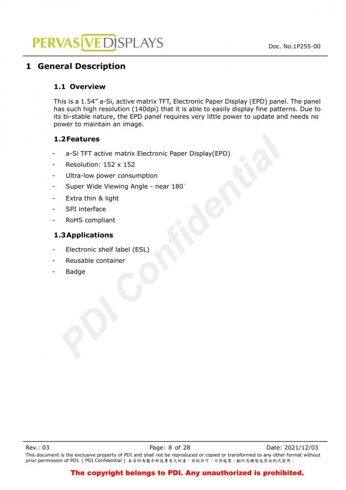 E2154CS0C1 specification page 8