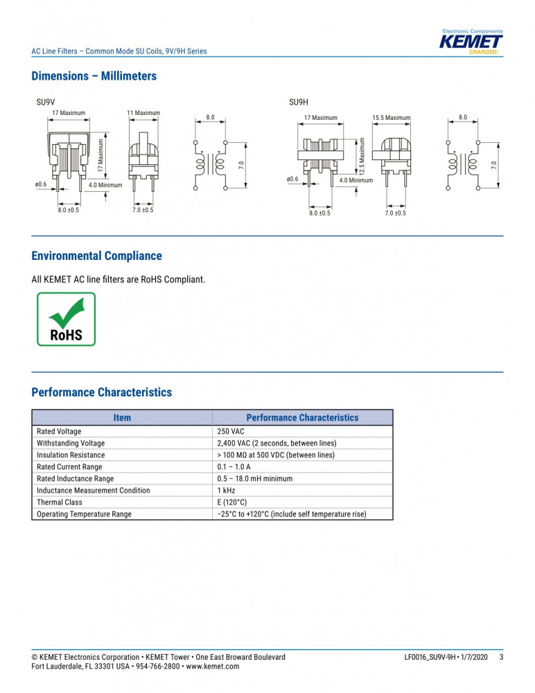 KEMET SU9 series datasheet page 3
