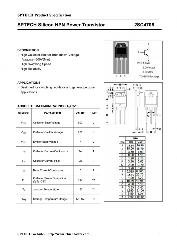 2SC4706 datasheet page 1