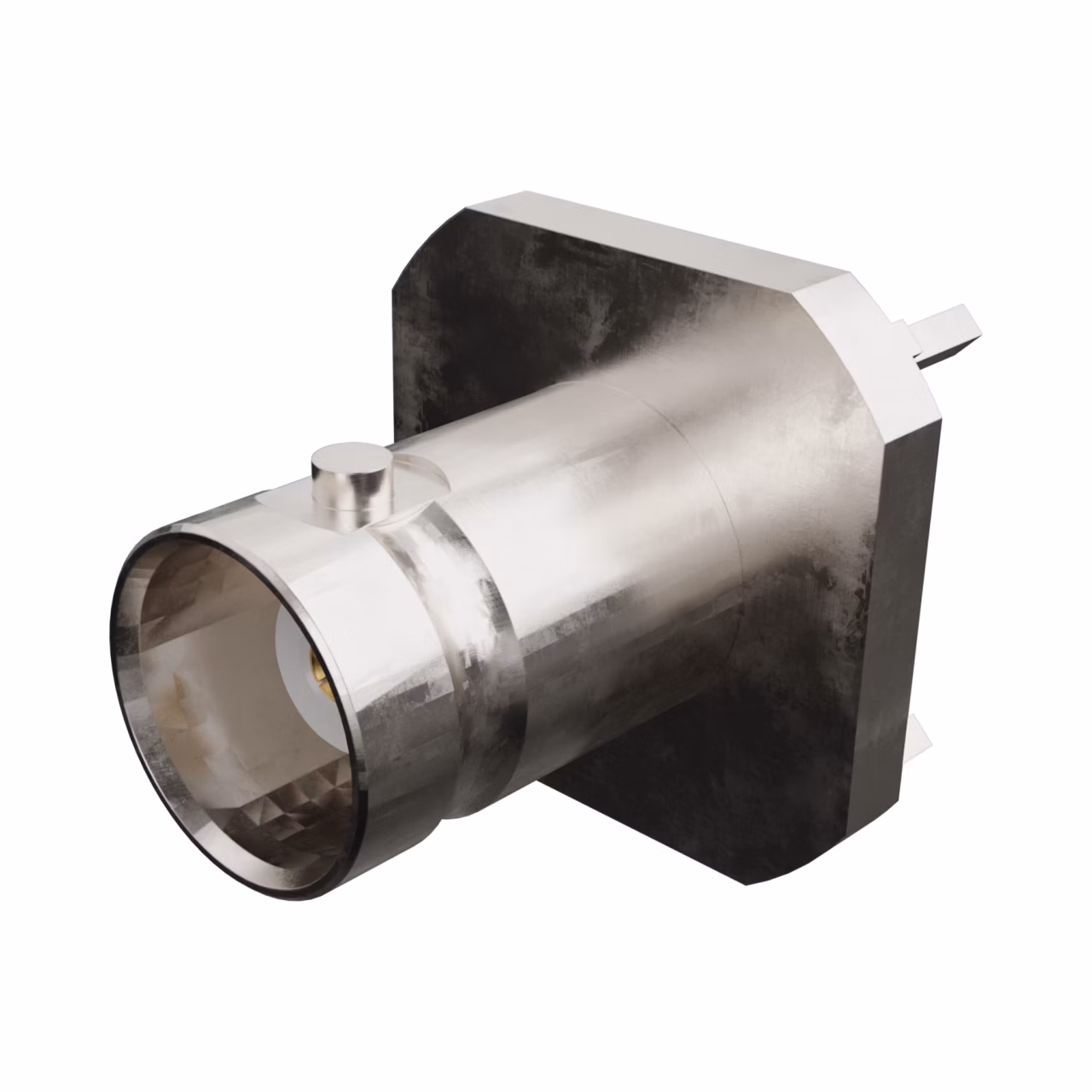 BNC Jack, Straight, PCB Receptacle, Through Hole, Brass Body, Nickel (Ni) Plated, 16.80mm Height, 50 Ohms for sale