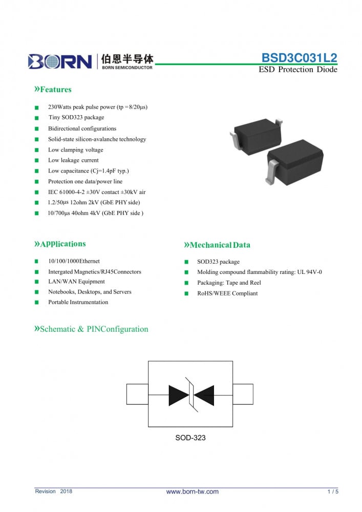 BSD3C031L2 datasheet page 1