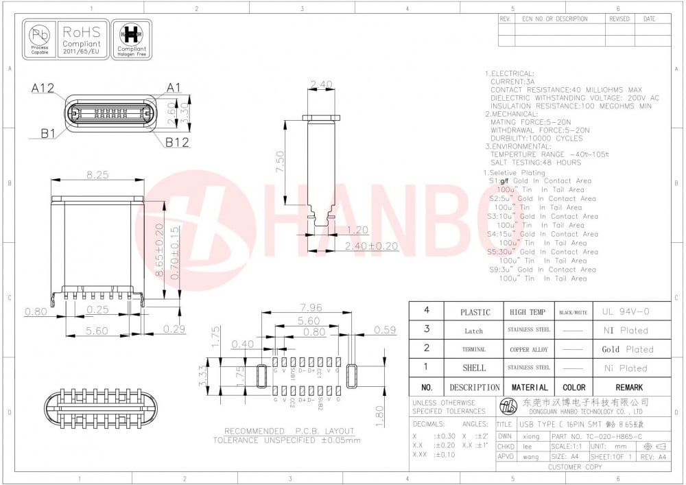 TC-020-H856-C technical document page 2