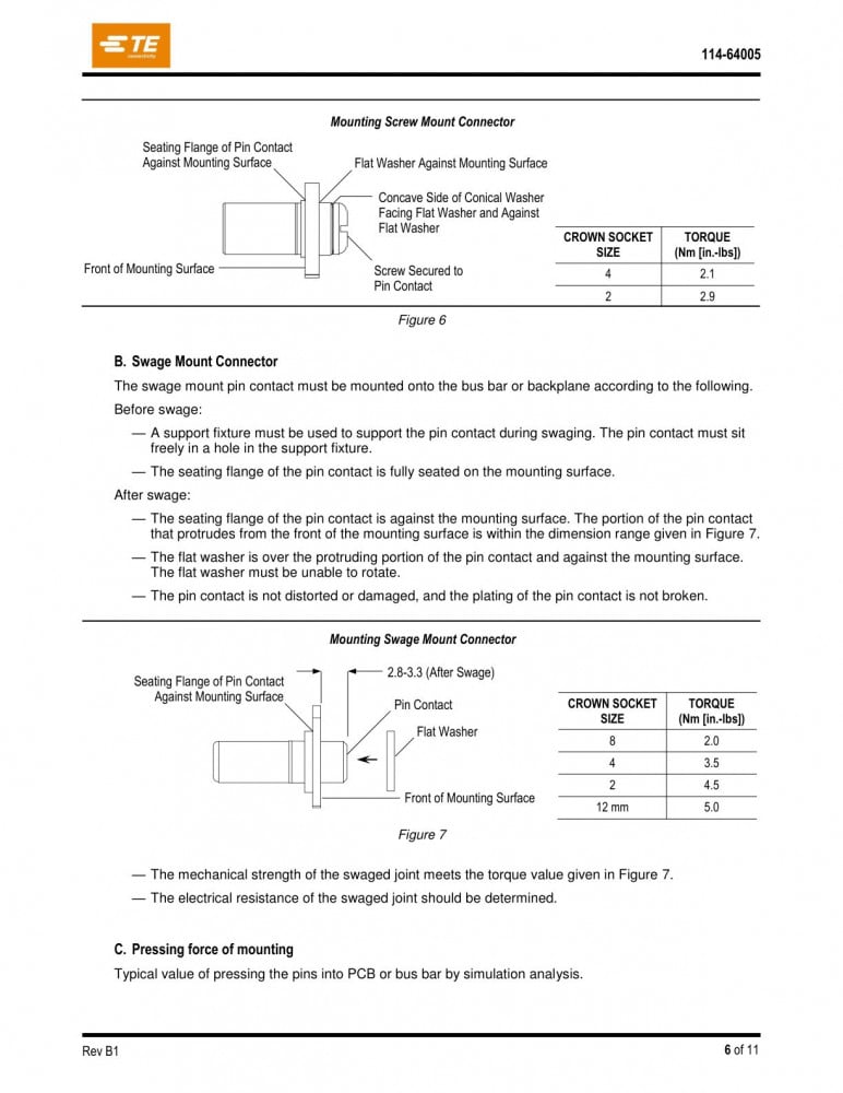TE Connectivity RAPID LOCK application specification page 6