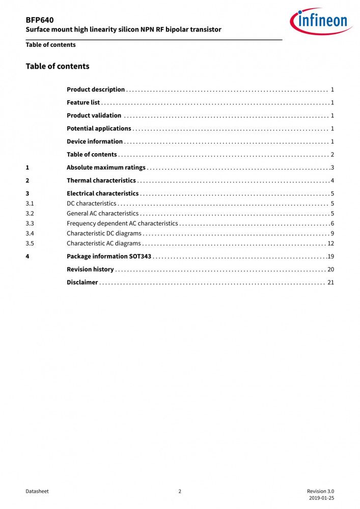 BFP640 datasheet page 2