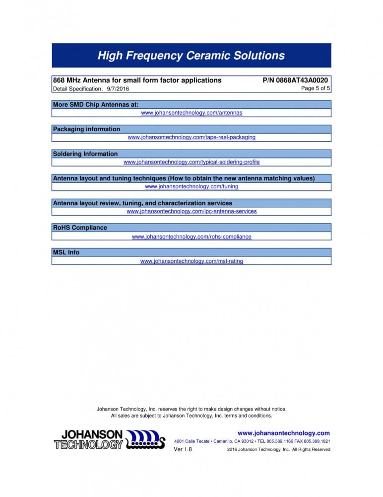0868AT43A0020E datasheet page 5