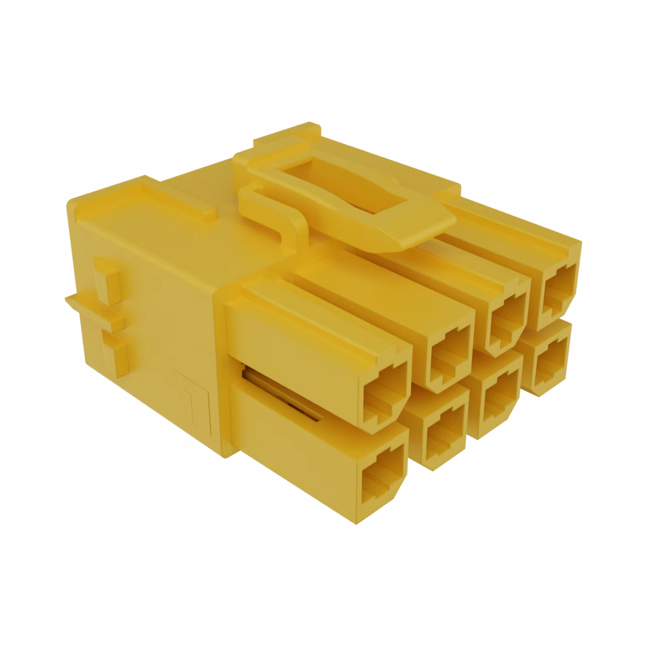Mega-Fit ColorLock Tangless TPA-Capable Receptacle Housing, Dual Row, 8 Circuit, UL 94V-0, Glow-Wire Capable, Yellow for sale
