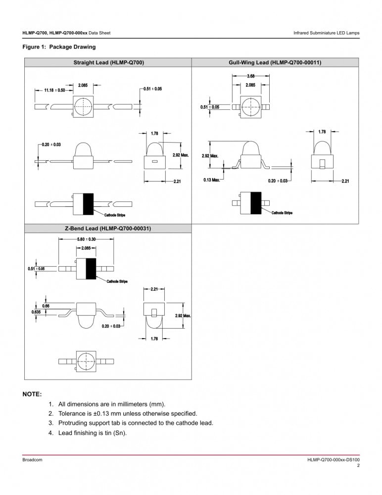 HLMP-Q700-00011 datasheet page 2