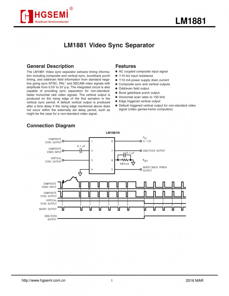 LM1881N datasheet page 1