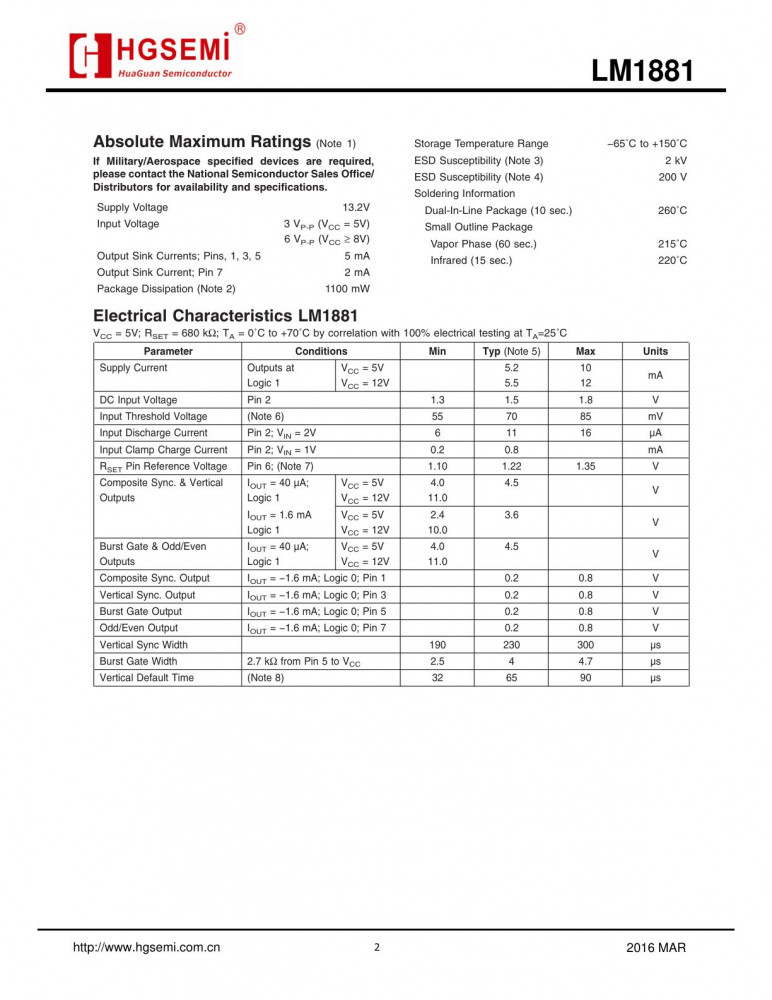 LM1881N datasheet page 2