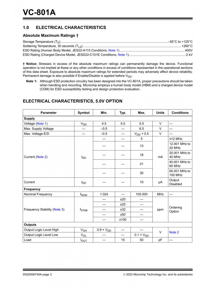 VC-801A technical document page 2