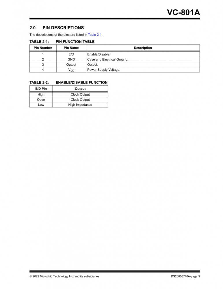 VC-801A technical document page 9