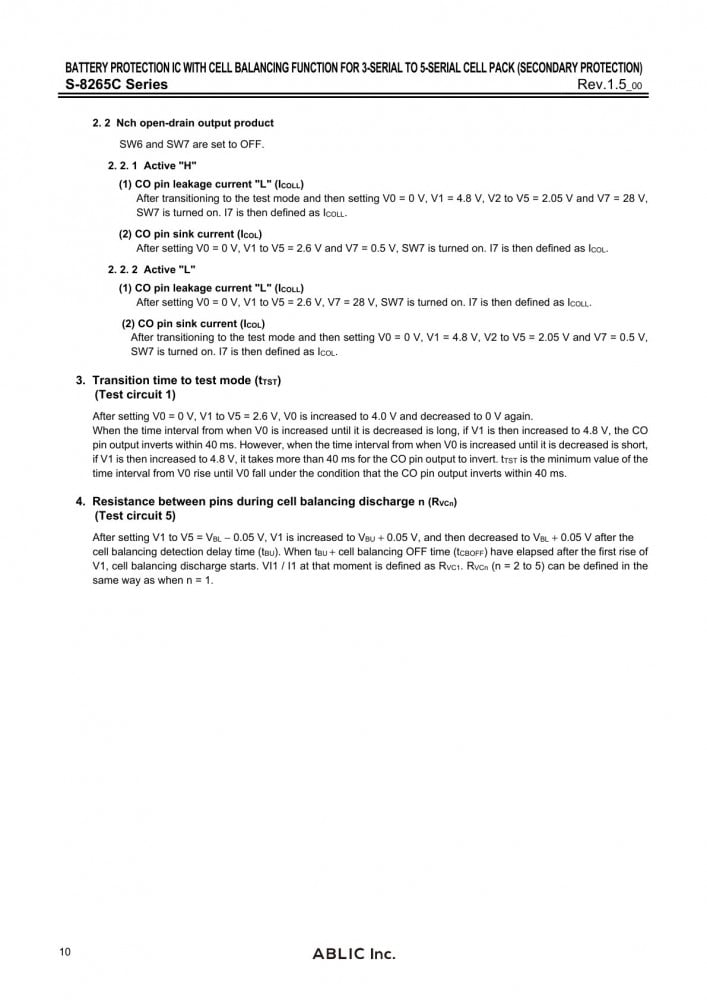 ABLIC S-8265C Series datasheet page 10