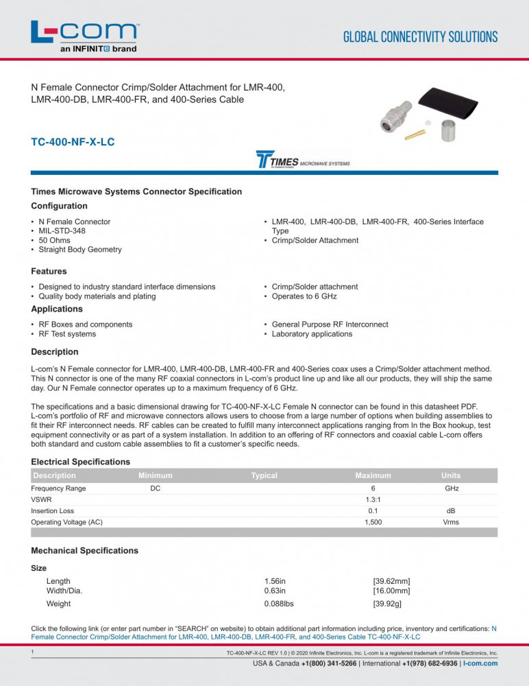 TC-400-NF-X-LC datasheet page 1