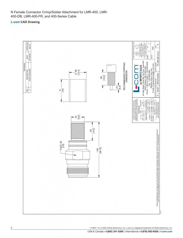 TC-400-NF-X-LC dimensional drawing