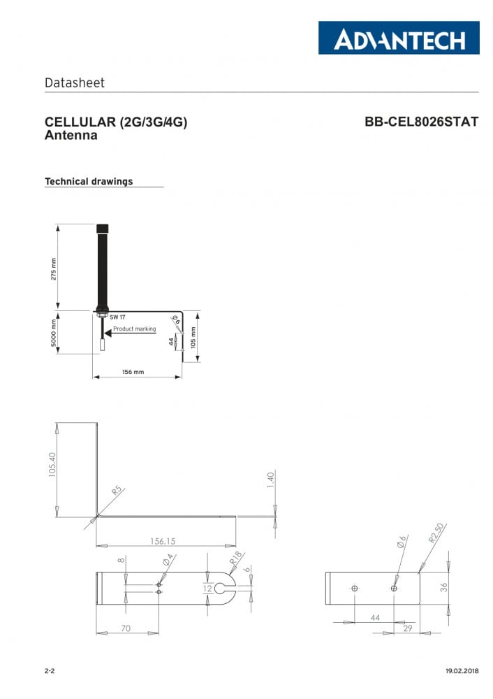 BB-CEL8026STAT cellular antenna datasheet image, page 2