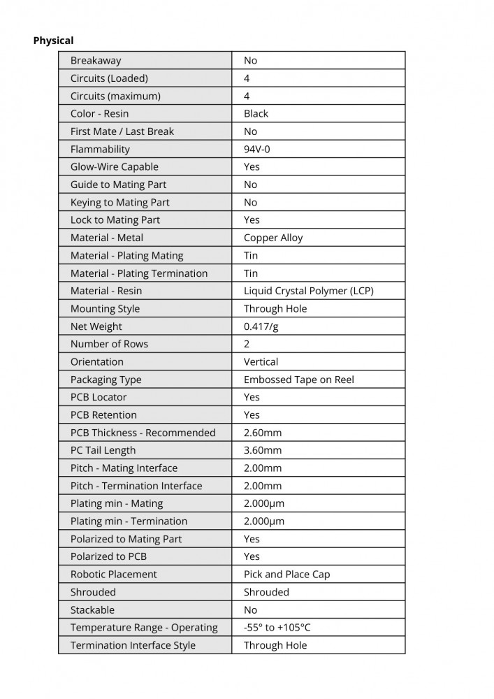 MOLEX 151117 product specification page 3