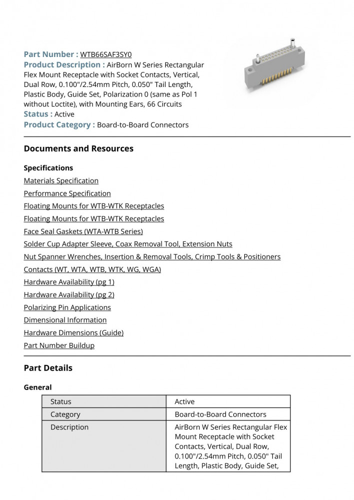 WTB66SAF3SY0 technical document image, page 1