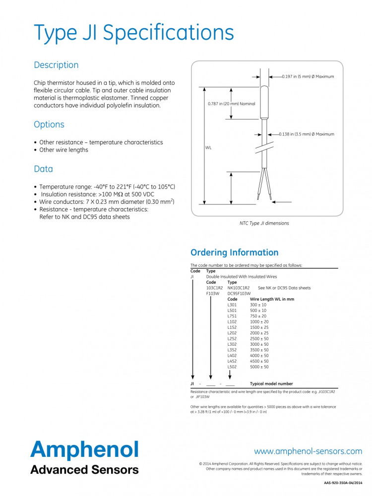 Amphenol Type JI dimensions and ordering information page 2