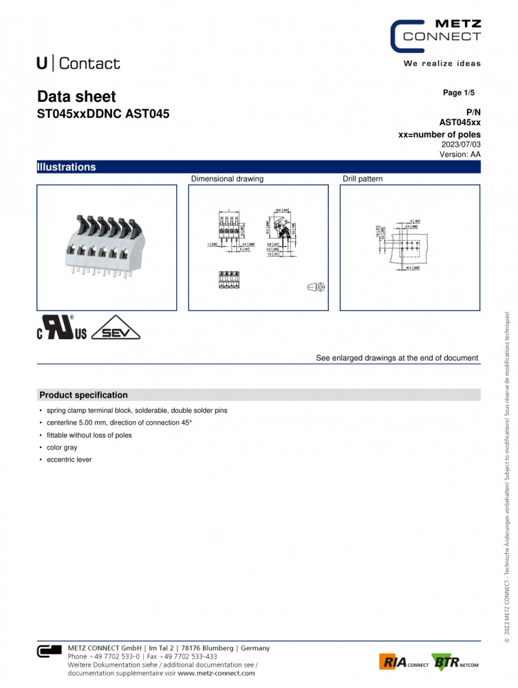 AST0450204 datasheet page 1