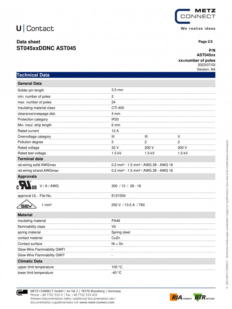 AST0450204 datasheet page 2
