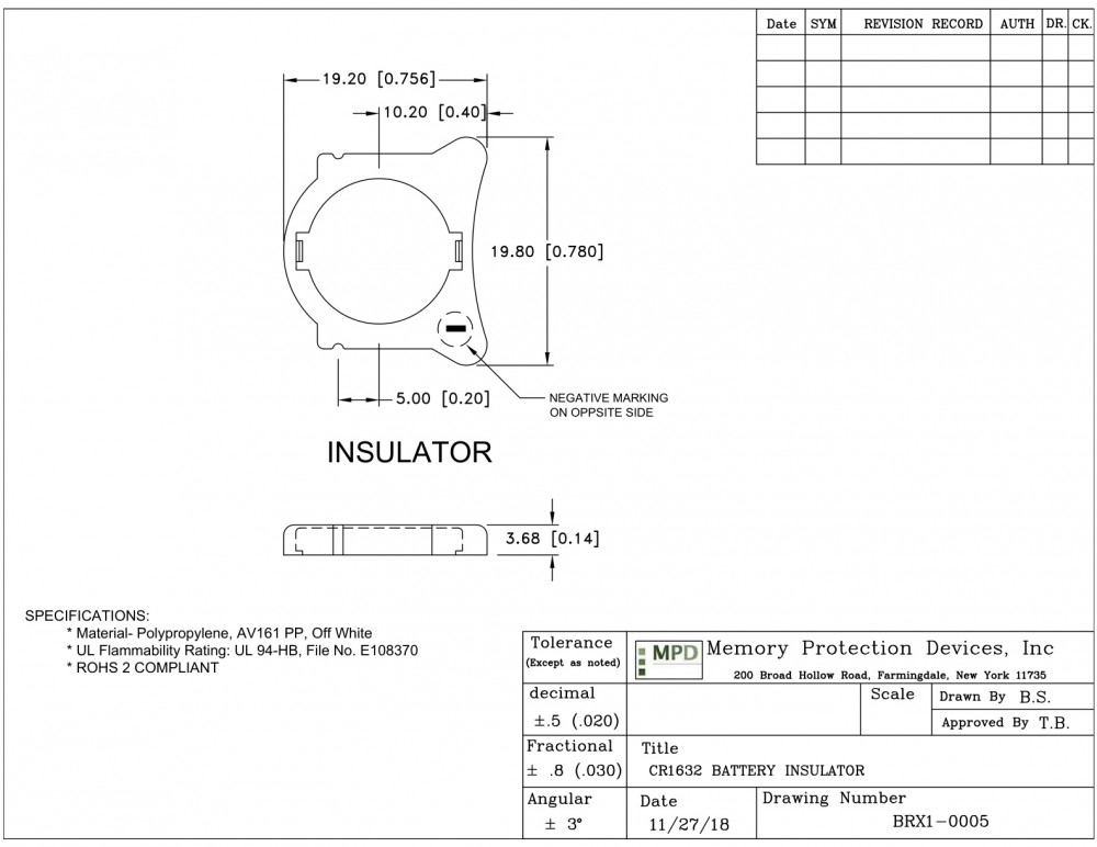 MPD BRX1-0005 technical drawing preview