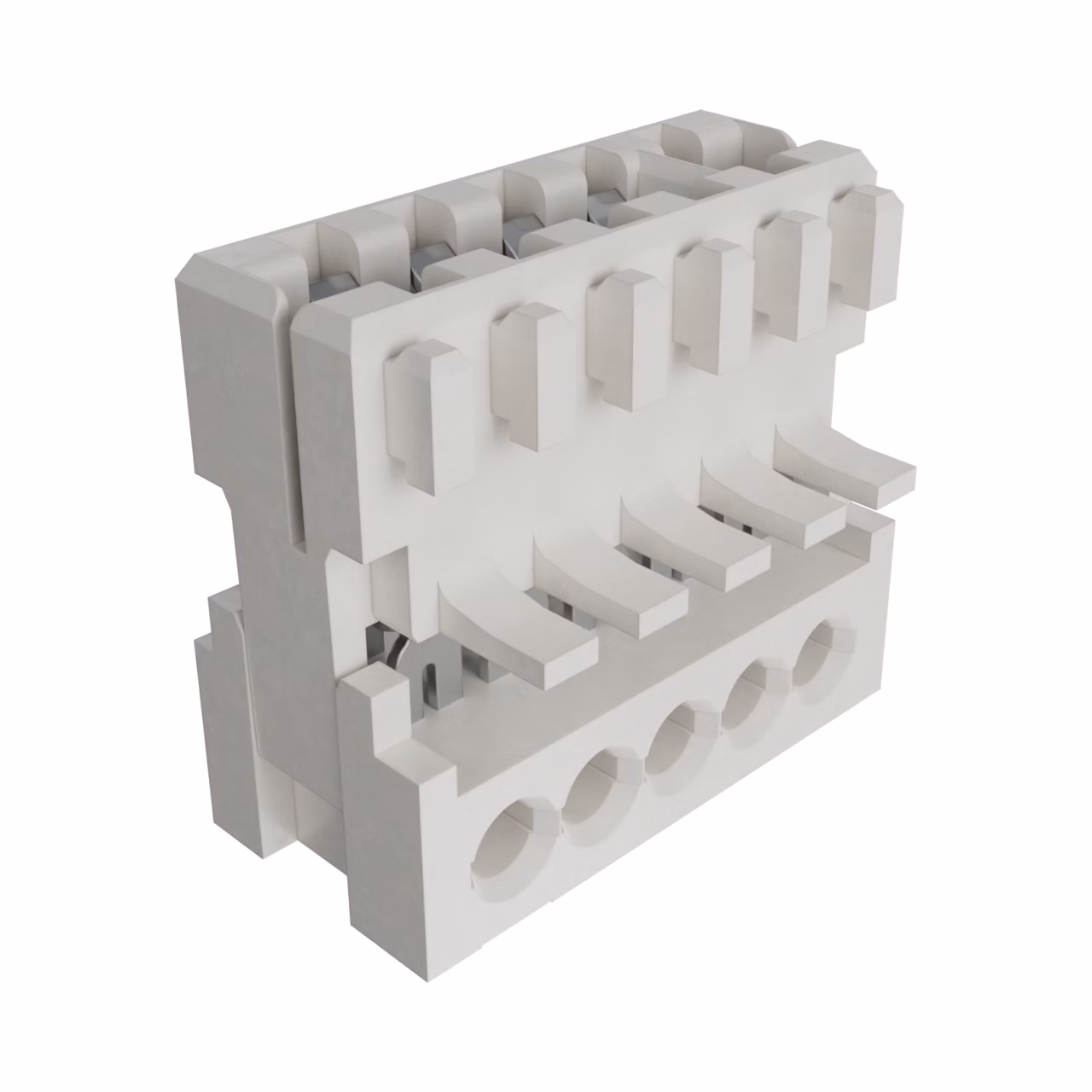 Appli-Mate RAST 2.5 IDT Housing, 2.50mm Pitch, Female, 5 Circuits, All Position Keys, Slotted Endwalls, Polarizing Rib Between 4/5 for sale