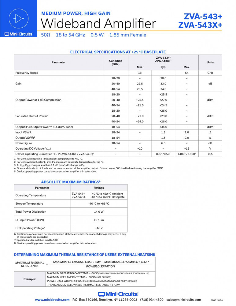 ZVA-543+ datasheet page 2