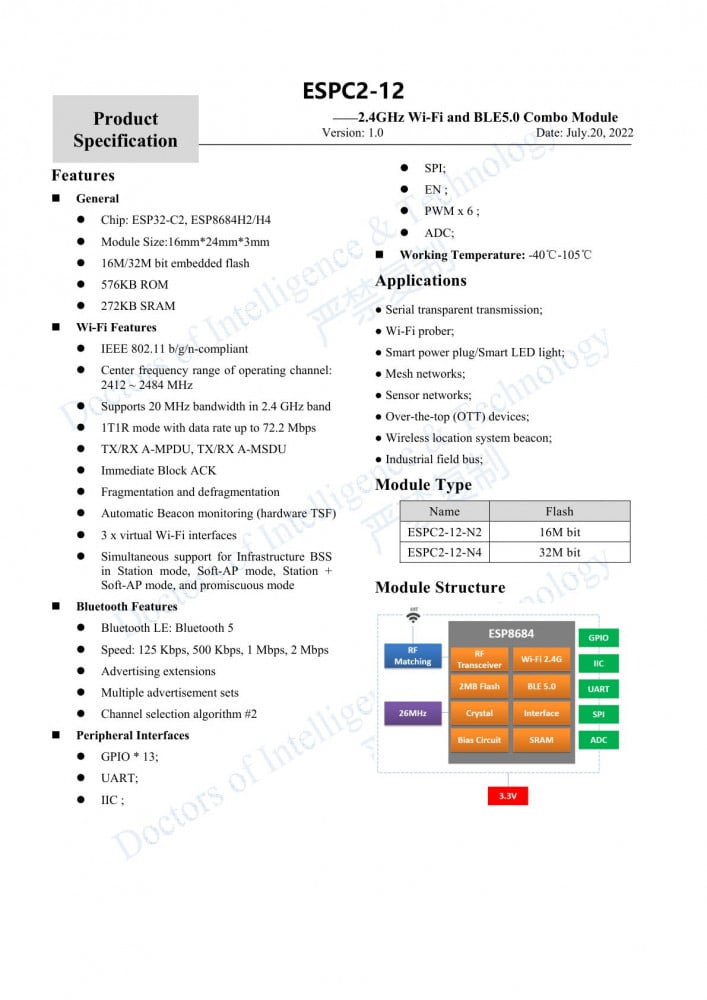 ESPC2-12-N4 datasheet page 1