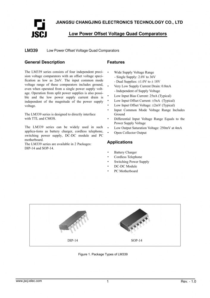 JSCJ LM339 datasheet page 1