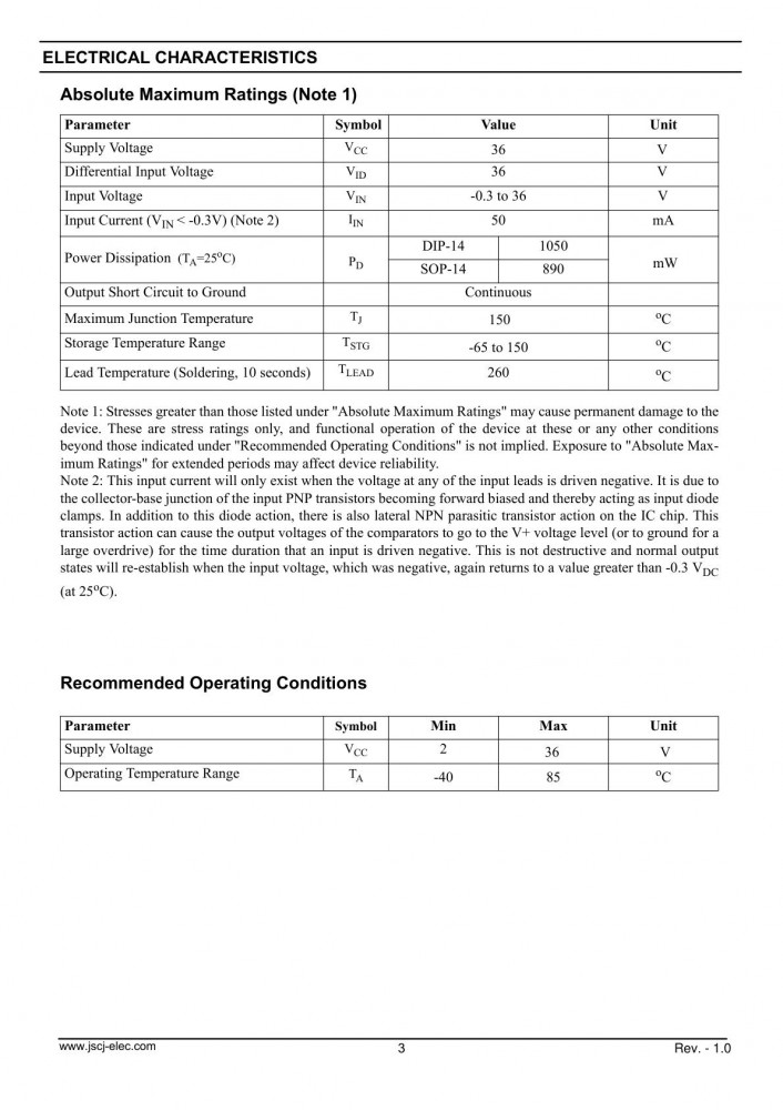 JSCJ LM339 datasheet page 3
