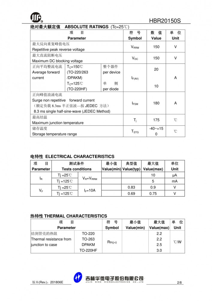HBR20150S datasheet page 2