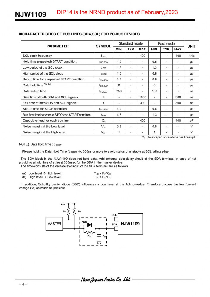 NJW1109 datasheet page 4