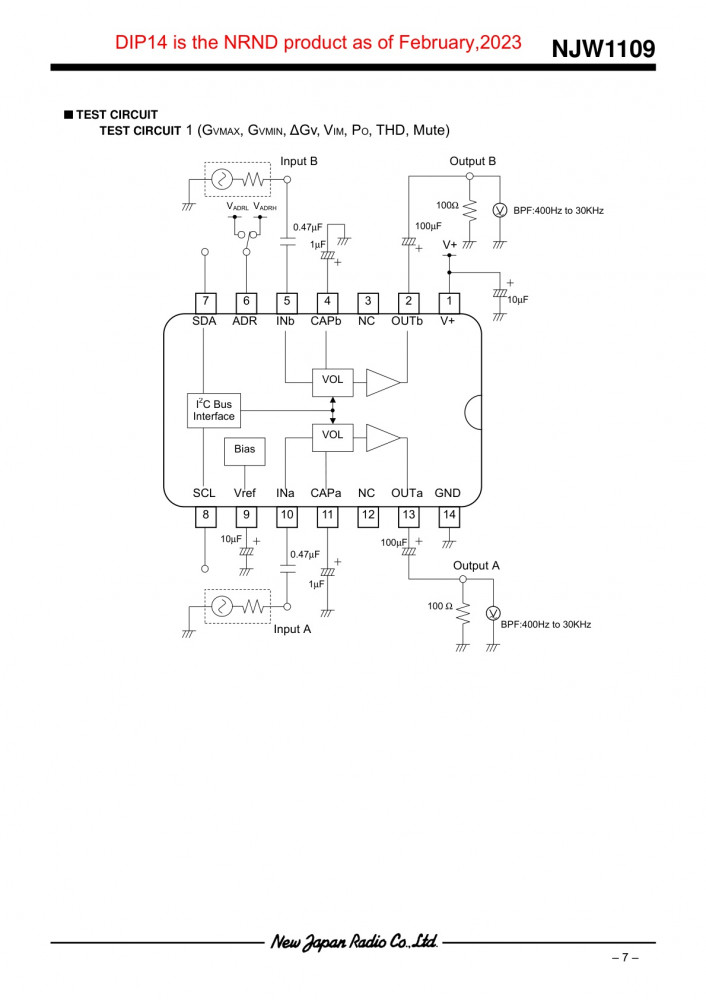 NJW1109 datasheet page 7