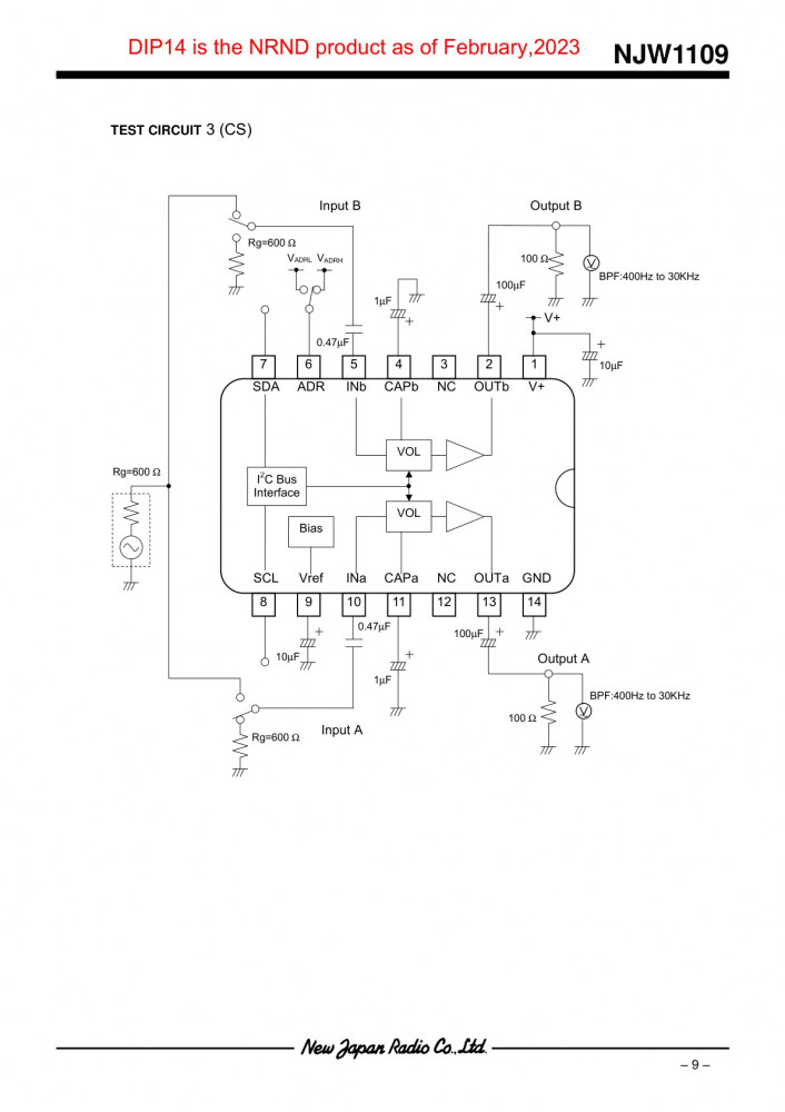 NJW1109 datasheet page 9
