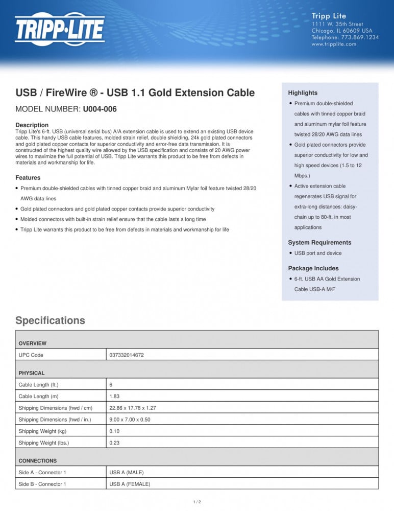 U004-006 technical document page 1