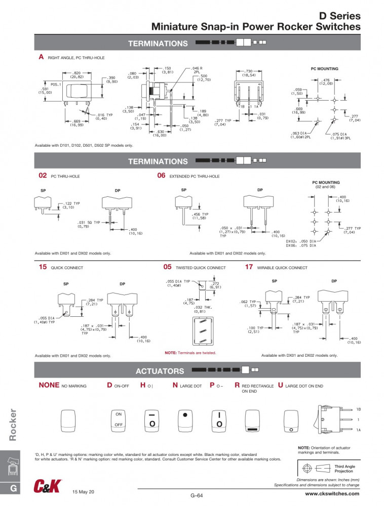 C&K D Series documentation page 4