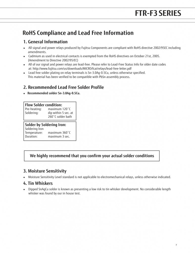 FTR-F3 datasheet page 7