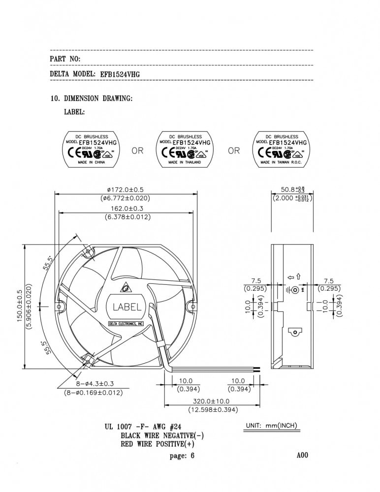 EFB1524VHG mechanical drawing page