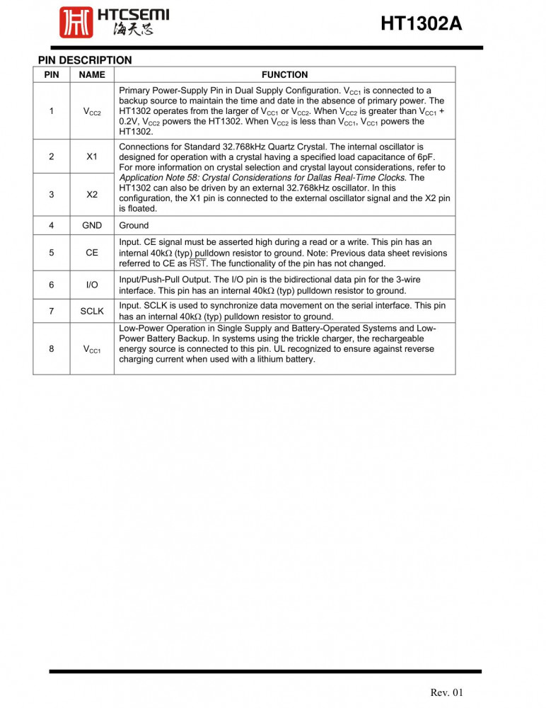 HT1302ARSZ datasheet page 4