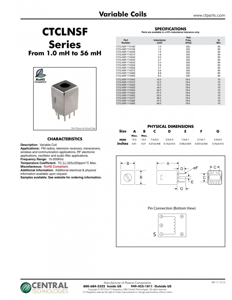 CTCLNSF series technical document preview